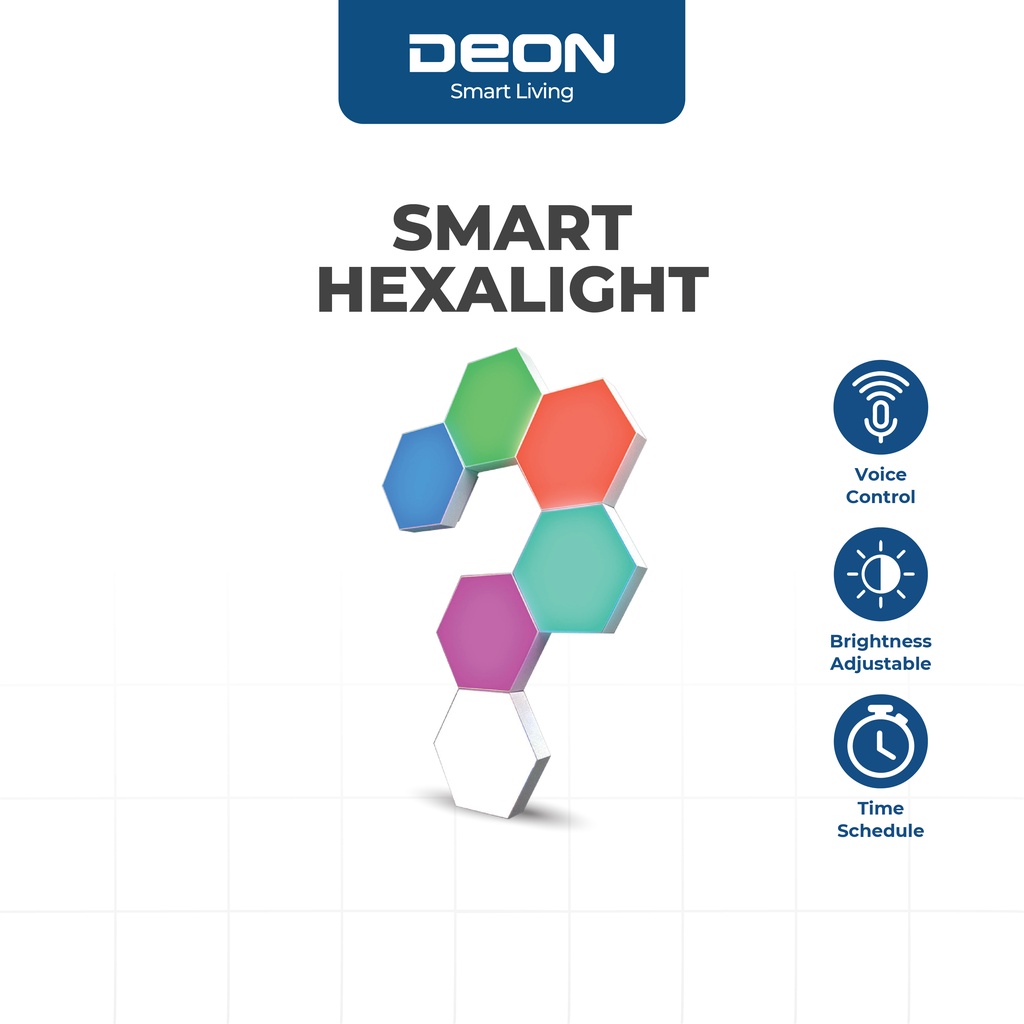 Jual DEON Smart Hexalight | Lampu Dinding Dekorasi | Lampu Pintar Smart ...