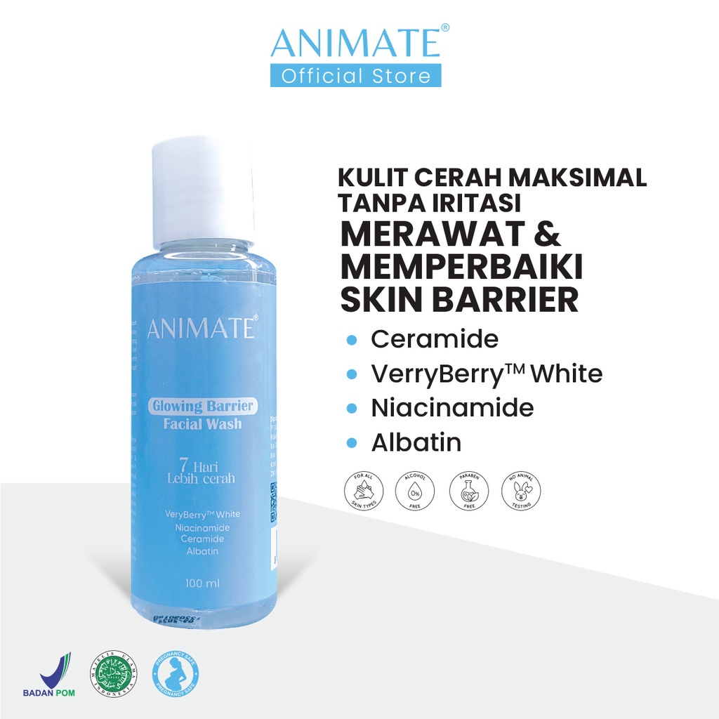 Jual Animate Glowing Barrier Facial Wash 100 ml Original | Shopee Indonesia