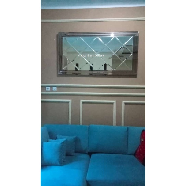 Jual Cermin dinding bevel list kaca cermin brown custome uk 150x80cm ...