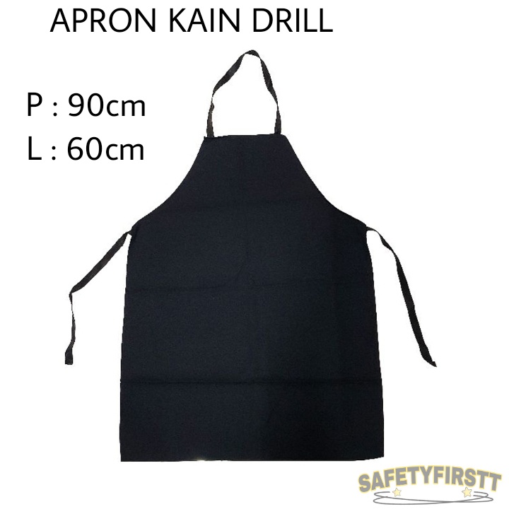 Jual CELEMEK APRON DRILL POLOS WARNA HITAM 90x60 cm | Shopee Indonesia