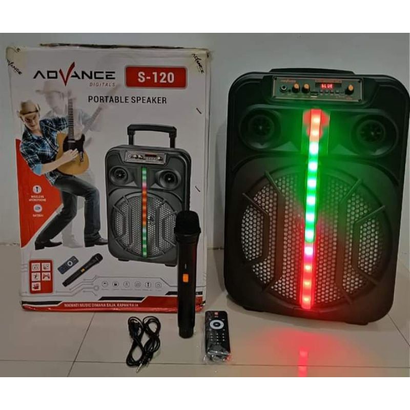Jual speaker karaoke Bluetooth Portabel Advance 12 inci S-120 | Shopee ...