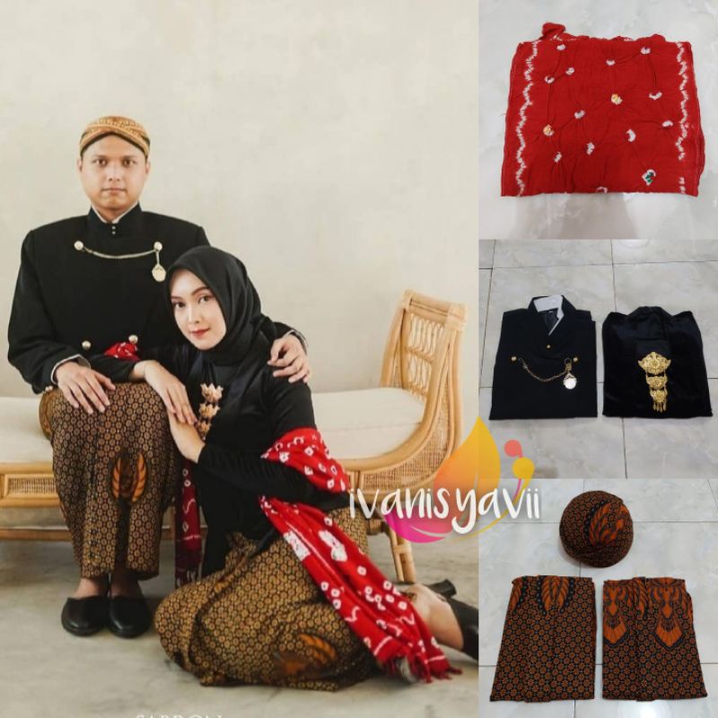 Jual [Full Set, +Selendang] Sepasang Baju Adat Jawa Cewek + Cowok ...