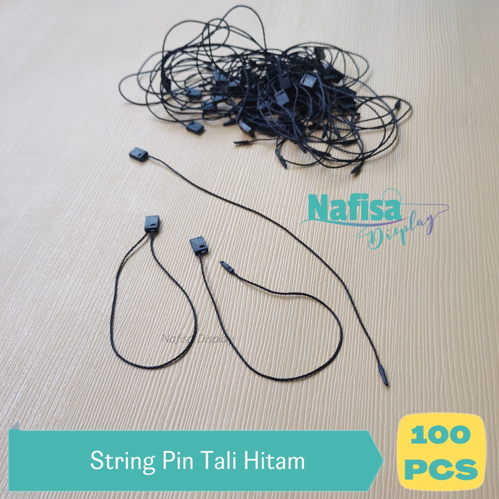 Jual Tali Hang Tag Lock Loop Pin Hitam Untuk Label Pakaian Isi 100 Pcs ...