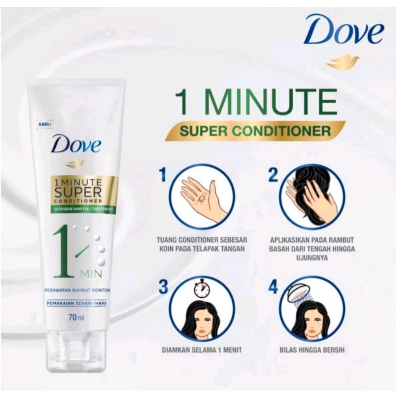 Jual Dove super conditioner 70ml 1 minute | Shopee Indonesia