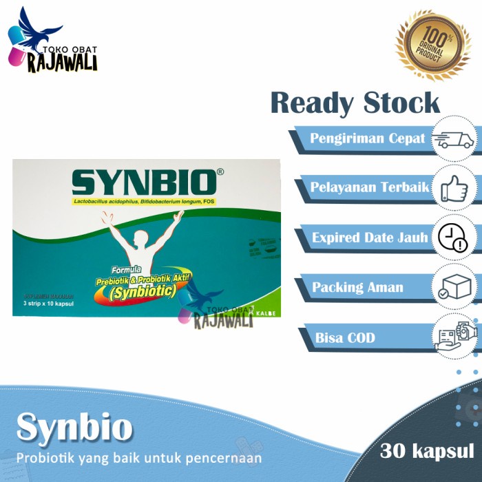 Jual synbio probiotik untuk pencernaan perbox ( 3 strip @ 10 kapsul ...
