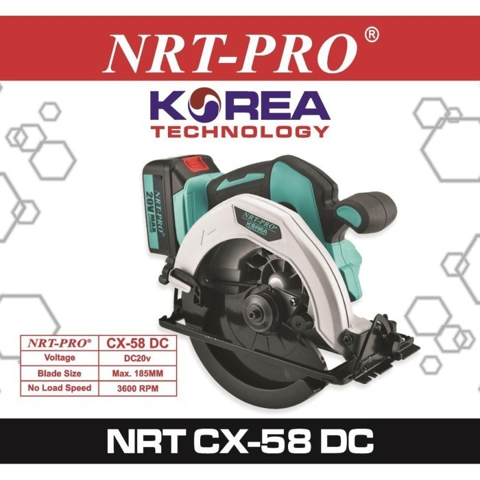 Jual NRT PRO CX58 DC Mesin Circular Saw Cordless 20V Gergaji Kayu ...