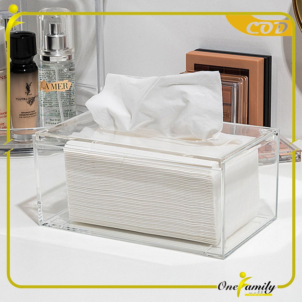 Jual ONE-C713 Tempat Tissue Polos Persegi Transparan / Kotak Tempat ...