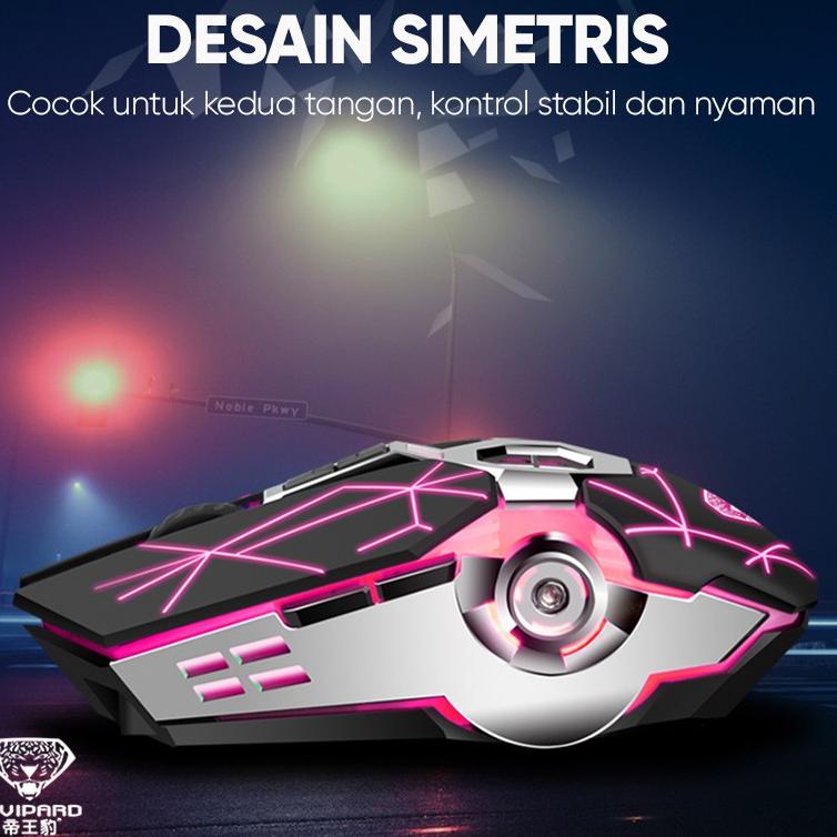 Jual Terlaris Wireless Mouse Mechanical Gaming RGB Mouse Charging ...