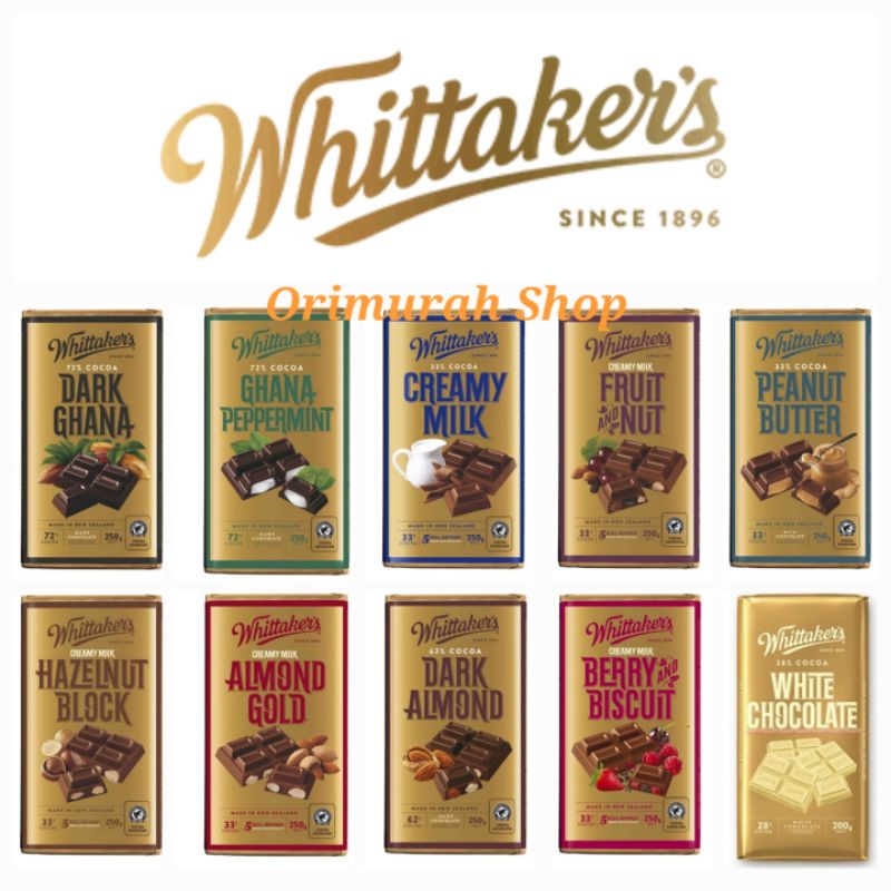 Jual Coklat Whittakers Dark Ghana Peppermint Milk Almond Hazelnut Fruit ...