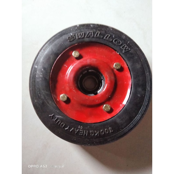 Jual Roda Troli Swallow 7 inch Double Bearing/Roda Karet | Shopee Indonesia