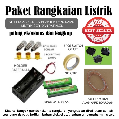 Jual Paket lengkap kit lampu listrik seri paralel alat peraga siswa ...