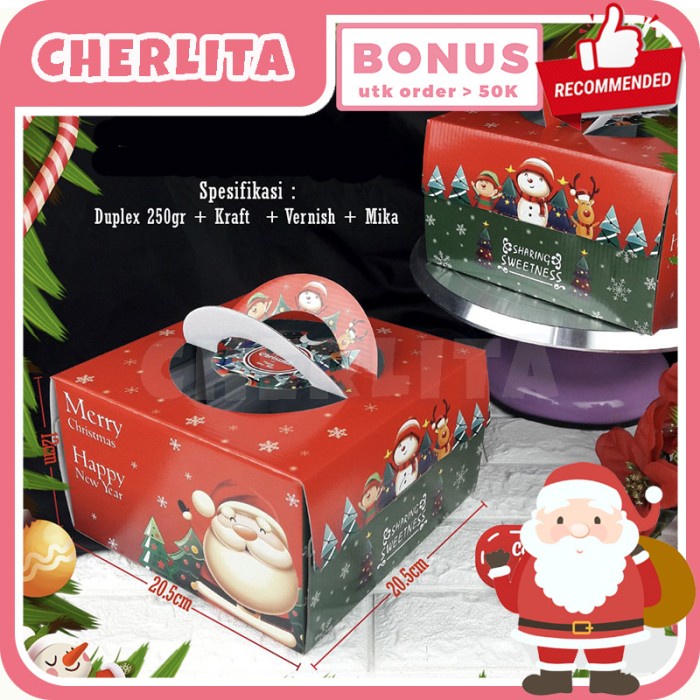 Jual Box Dus Kue Tart Natal Christmas Kotak Cake Hampers Santa Claus ...