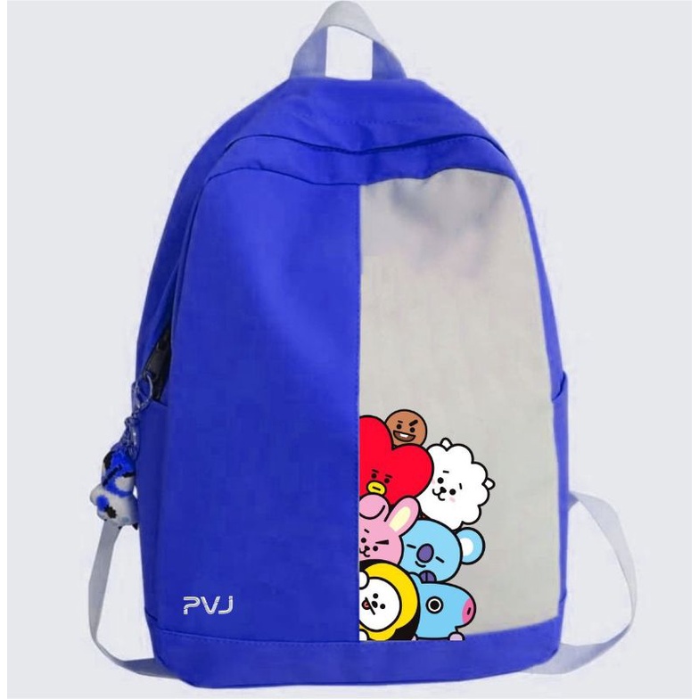 Jual tas ransel anak perempuan karakter BTS 21 kantong sekolah backpack ...