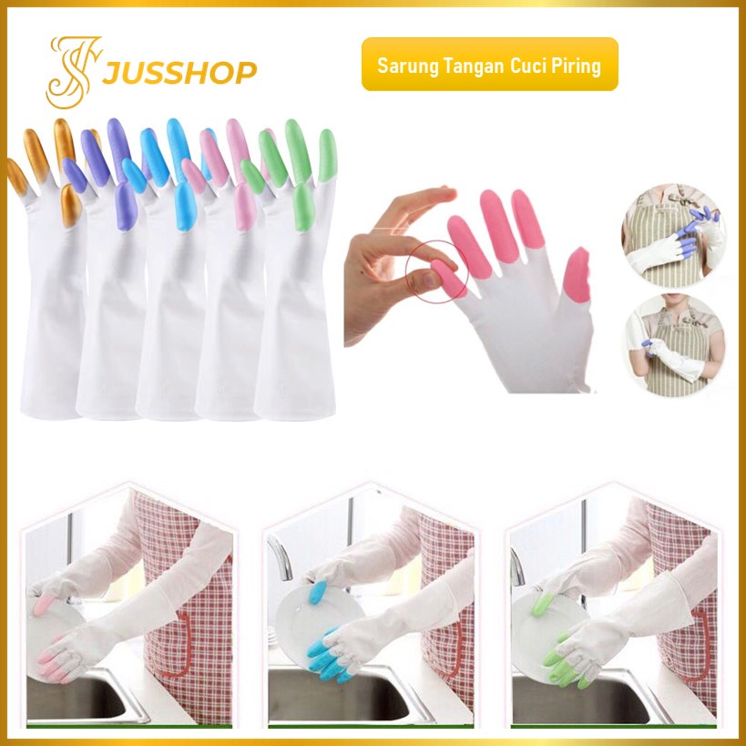 Jual Sarung Tangan Cuci Piring Silikon Magic Rubber Gloves Cleaning ...