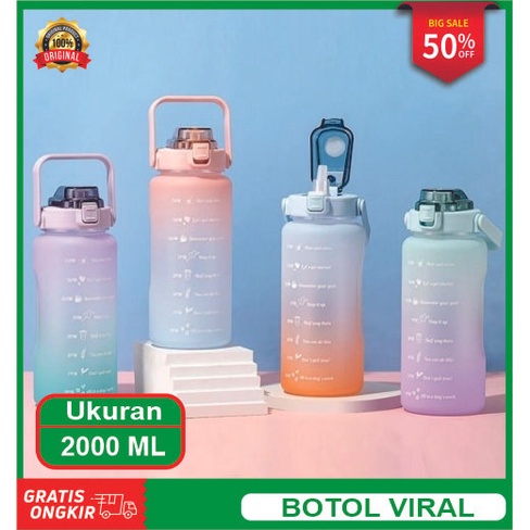 Jual Botol Viral Gradasi Warna Soft - Botol Kapasitas Besar / Botol 2 ...