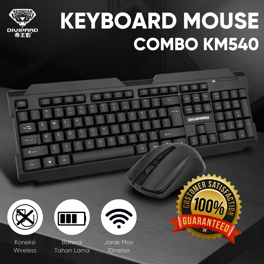 Jual Divipard Keyboard Mouse Wireless Combo KM540 untuk Komputer PC ...