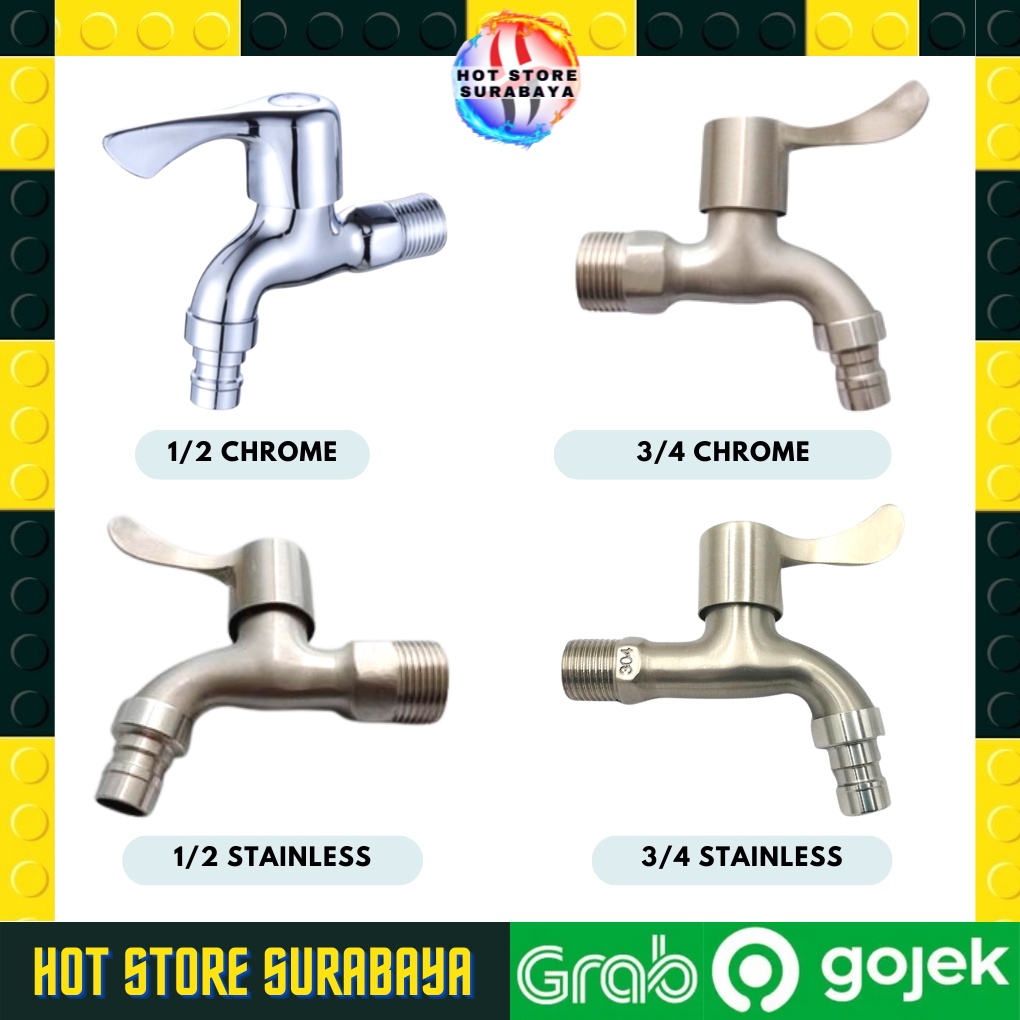 Jual Kran Taman Keran Air Taman / Kran Air 1/2 Inch Stainless Steel SUS 304 / Keran Air / Kran ...