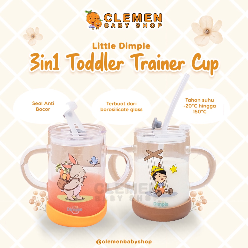 Jual Little Dimple 3in1 Toddler Trainer Cup (Double Handle) | Shopee ...