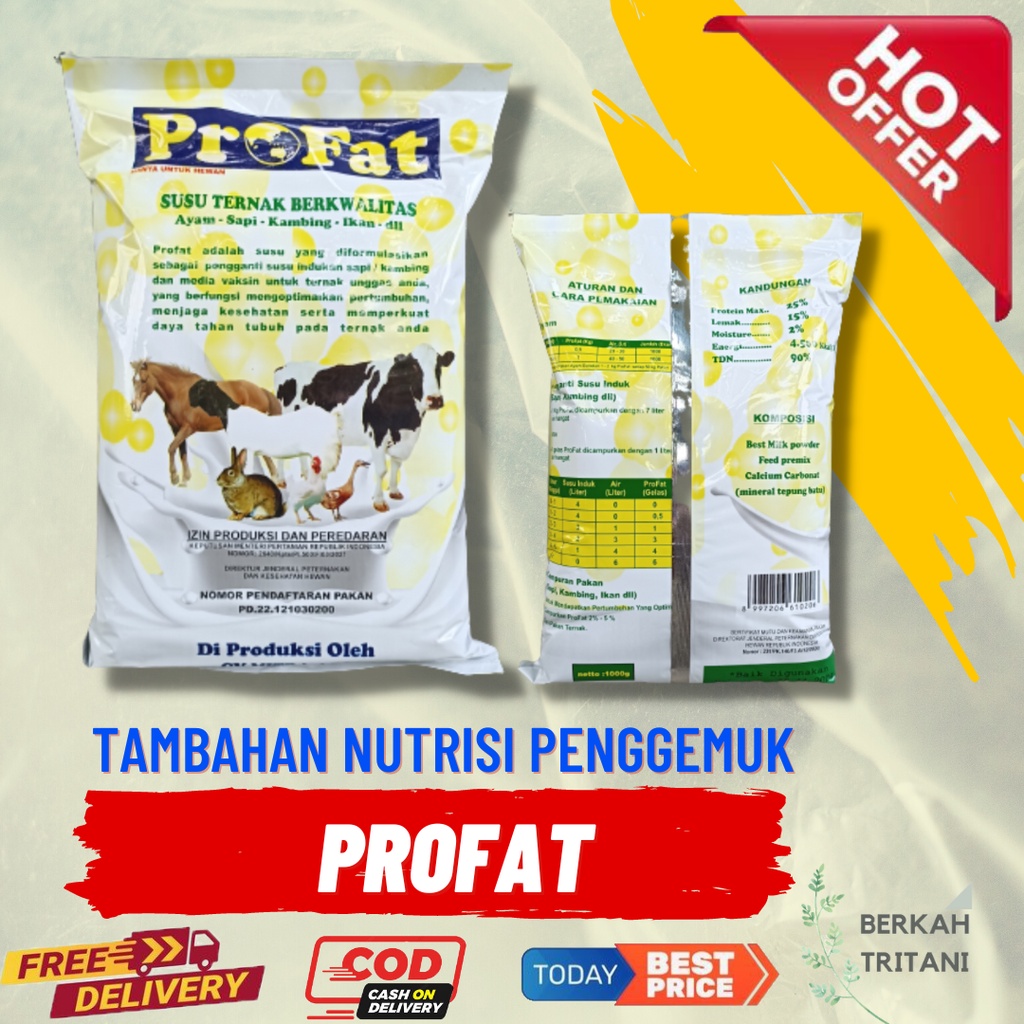 Jual Profat 1Kg Susu Pengganti Induk Hewan Ternak Kambing Domba Sapi ...