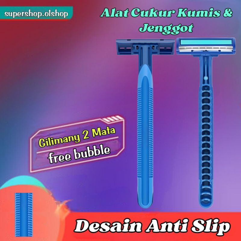 Jual Alat Cukur/Cukuran Jenggot/Cukuran Kumis/Gilimany 2 Mata Pisau⭐ ...