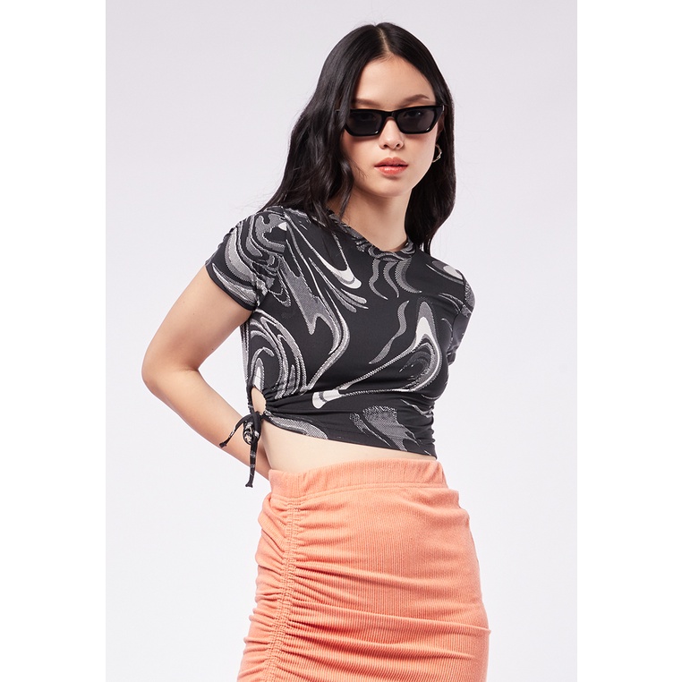 Jual COLORBOX Side Cut Out Crop Top Black | Shopee Indonesia