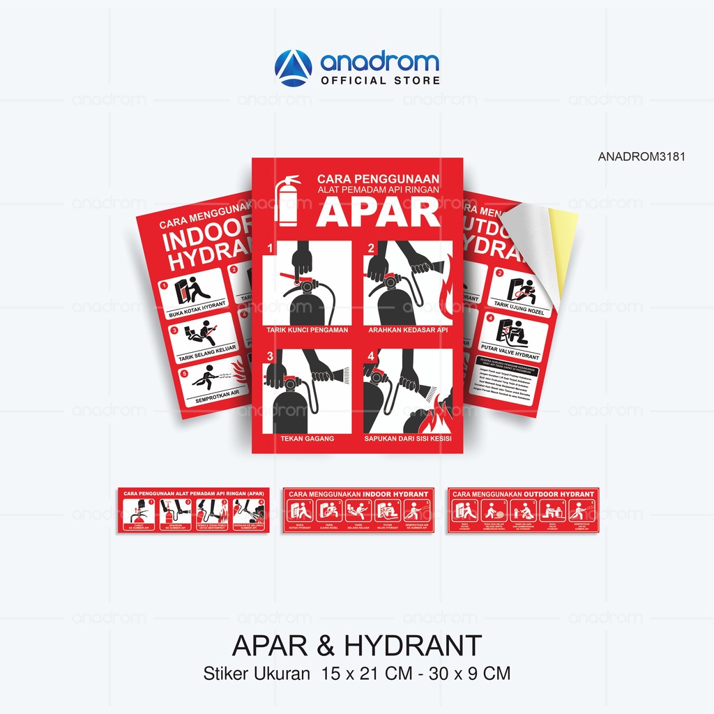 Jual Stiker Cara Penggunaan Apar & Hydrant I Size 15x21 Cm - 30x9 Cm I ...
