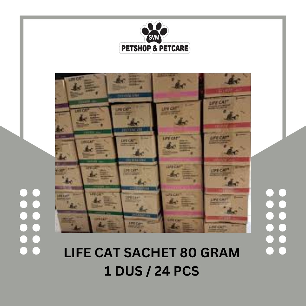 Jual Life Cat Sachet / Pouch Dus / 24 pcs 80 gram Makanan Kucing Adult ...