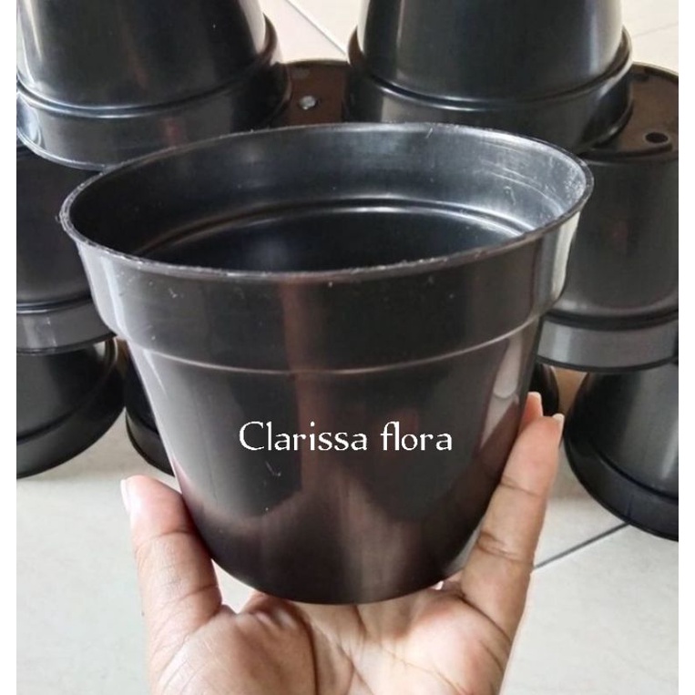 Jual Pot tanaman hias ukuran 15 cm / pot warna hitam ukuran 15cm / pot ...