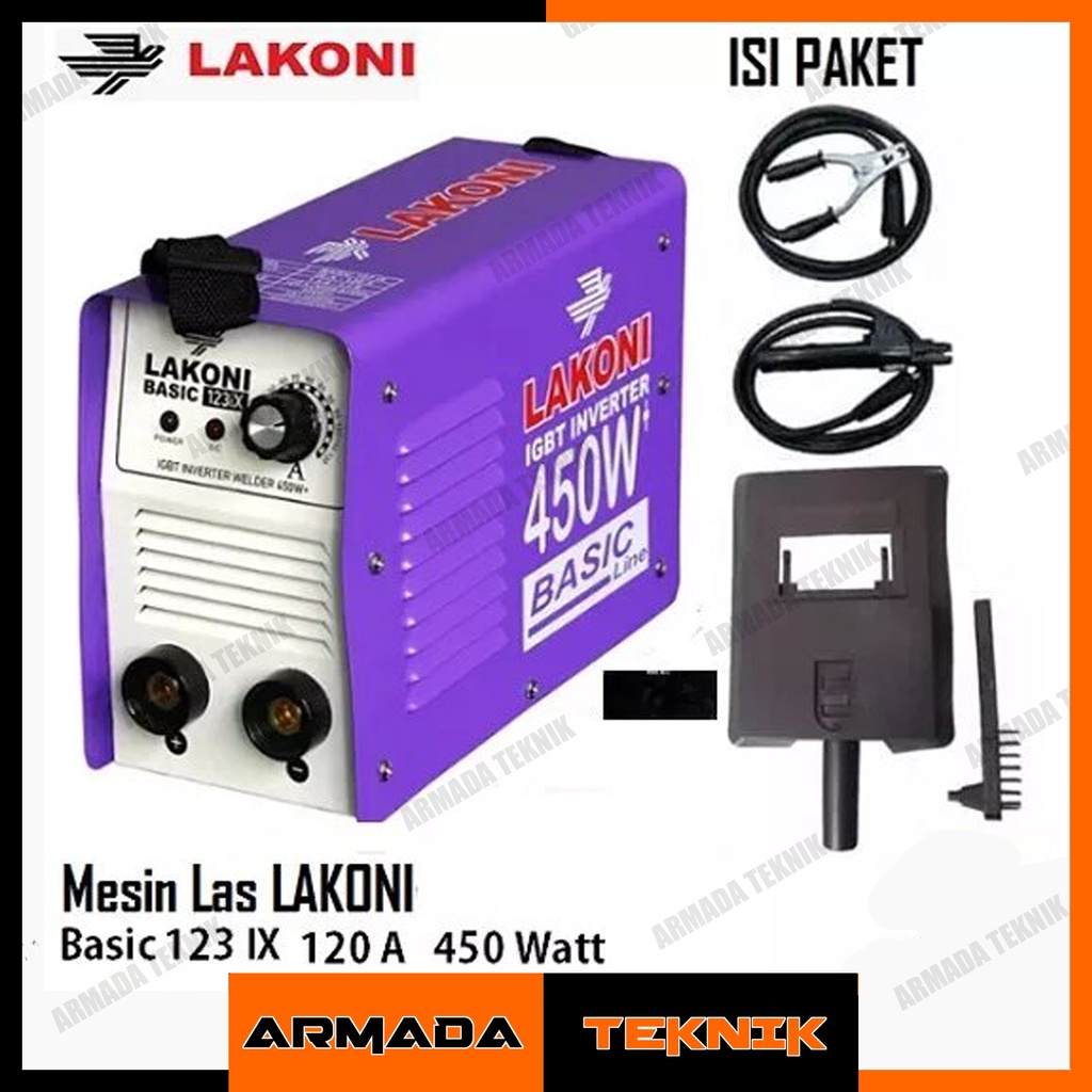 Jual Mesin Las Lakoni Basic 123 IX 450 Watt Inverter | Shopee Indonesia