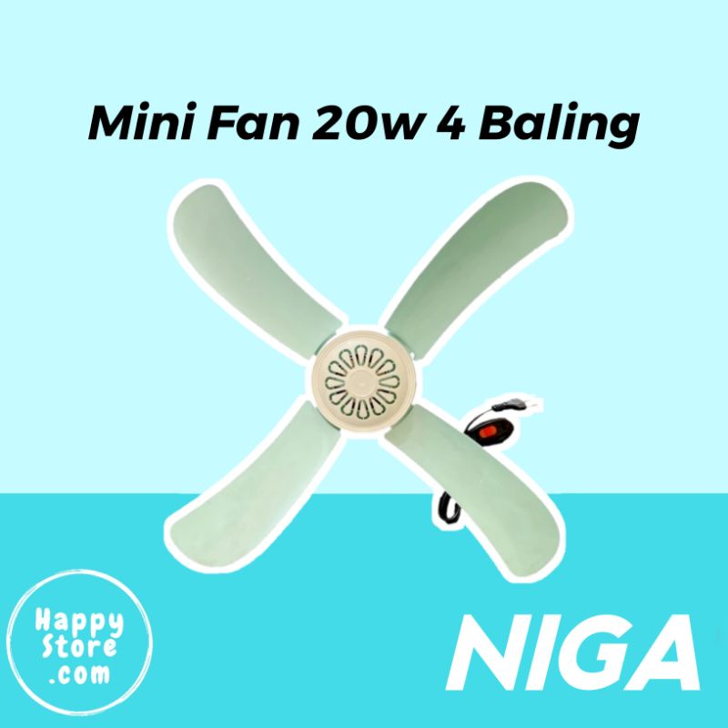 Jual Mini Fan Niga 20w 4 Baling Kipas Angin Mini | Shopee Indonesia