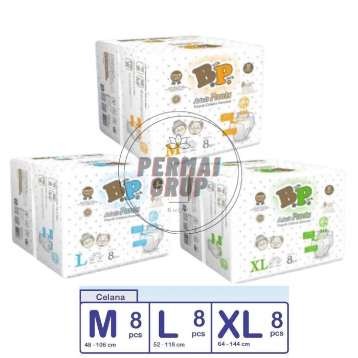 Jual BP Popok Dewasa Celana / Pants Diapers Adult M / L / XL isi 8 pcs | Shopee Indonesia