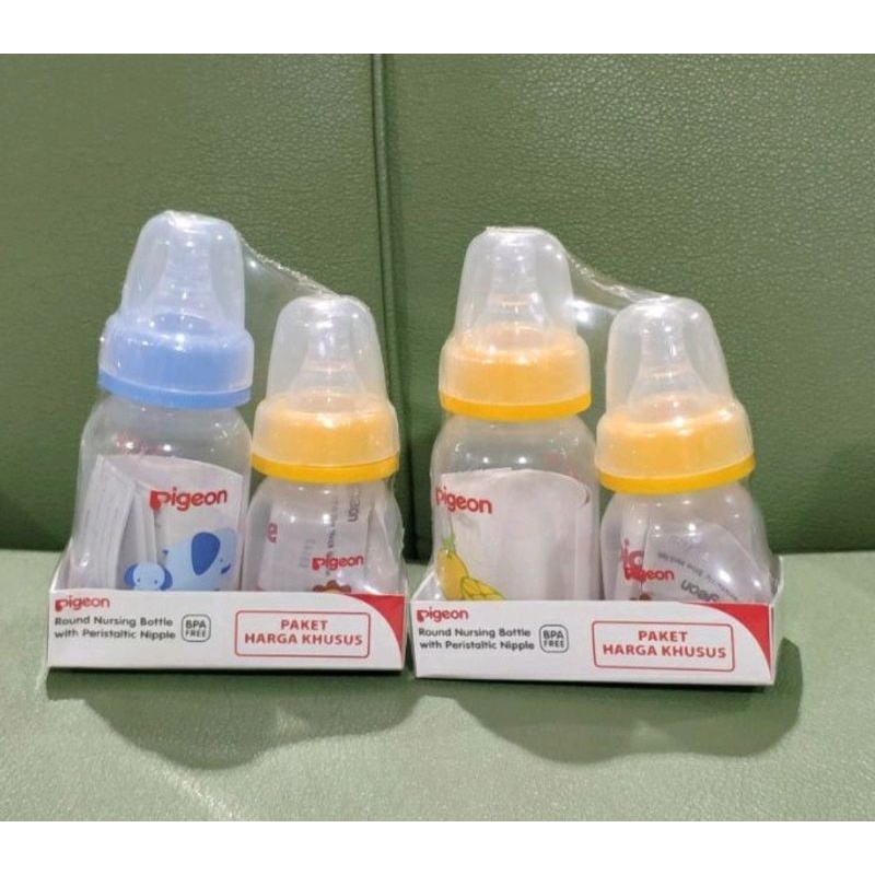 Jual BOTOL PIGEON PROMO 50ml+120ml Nipple Ulir | Shopee Indonesia