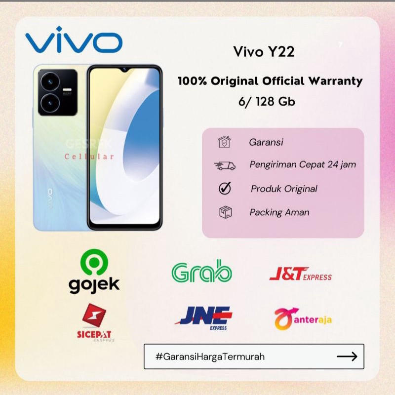 Jual VIVO Y22 6/128 4/128 - GARANSI RESMI | Shopee Indonesia
