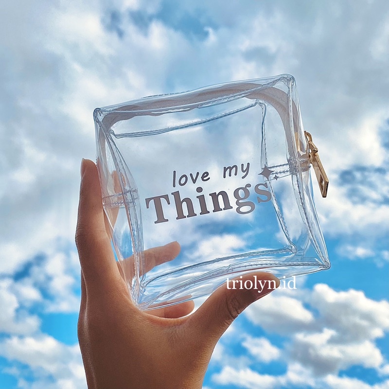 Jual pouch clear ( makeup pouch, cute things ) by triolyn | Shopee ...