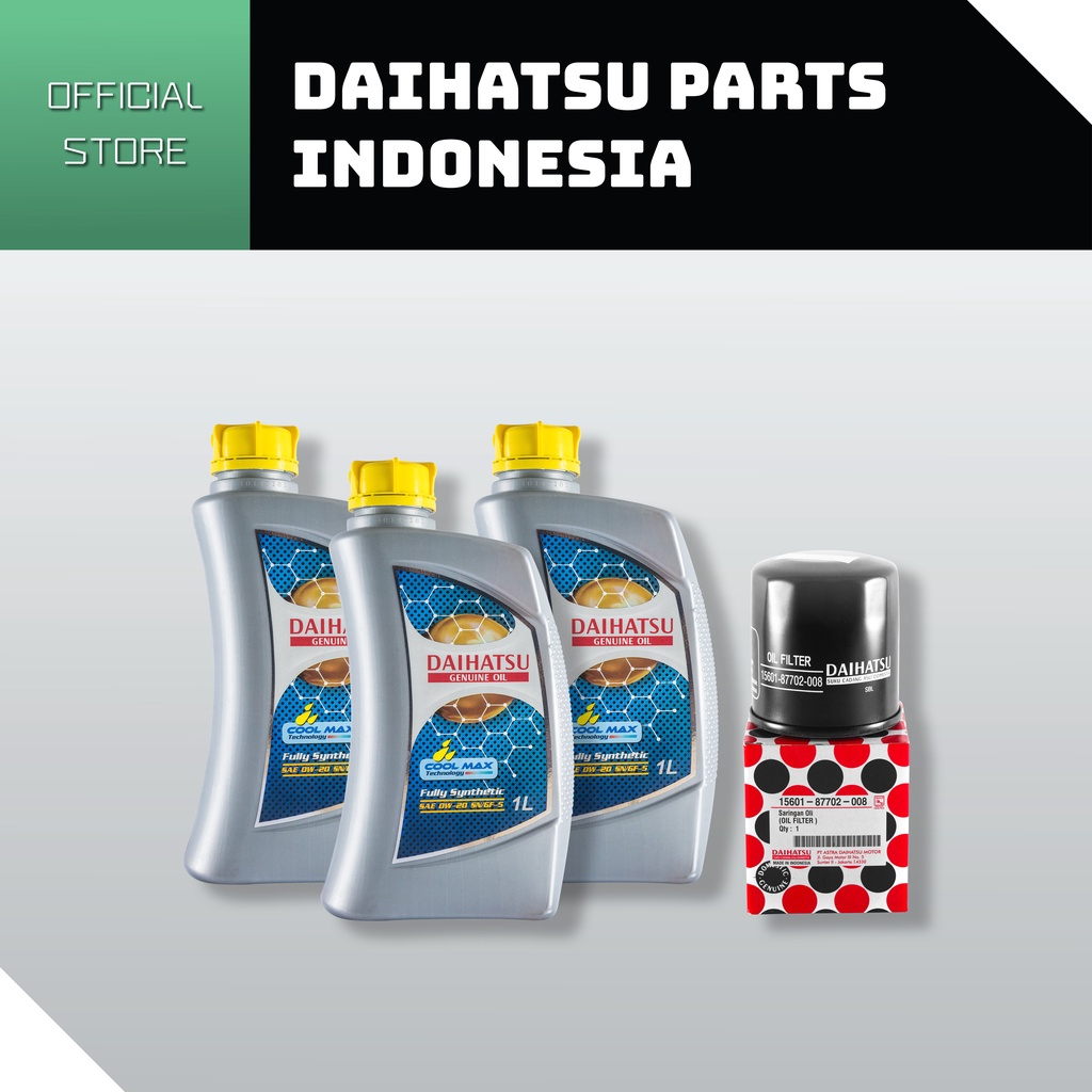 Jual Daihatsu Genuine Oil 0W-20 API SN/GF-5 Fully Synthetic Oil 3 Liter ...