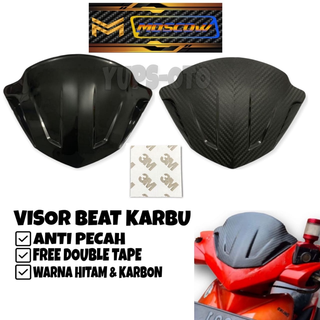 Jual TGP VISOR HONDA BEAT KARBU CARBU KARBON HITAM MODEL TGP VISOR BEAT ...