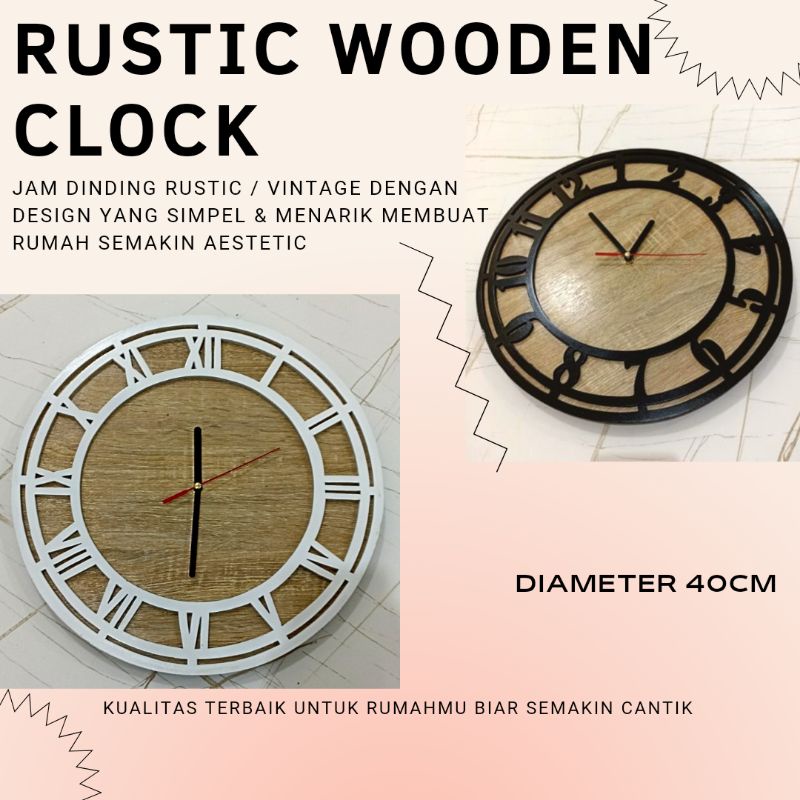 Jual Jam dinding besar ukir Jam dinding romawi Jam dinding rustic Jam ...