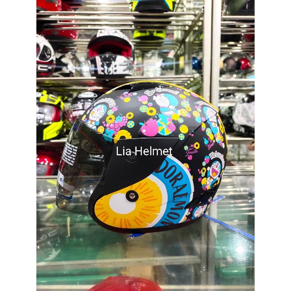 Jual helm anak MDS doraemon fruity #2 black doff / helm anak tanggung ...