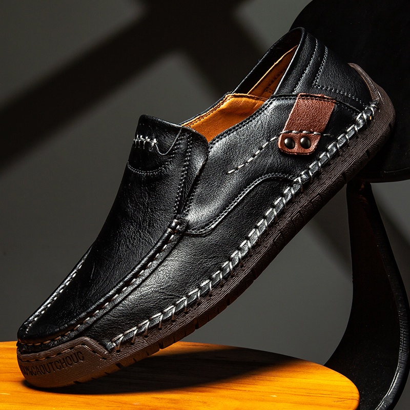 Jual Import Klasik Nyaman Sepatu Pantofel Pria Kulit Asli Formal Slip ...