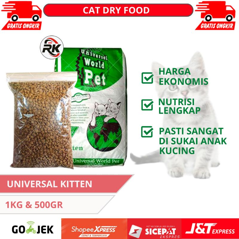 Jual Universal Kitten Reapack 500gr - 1kg Dry Food Universal Kitten ...
