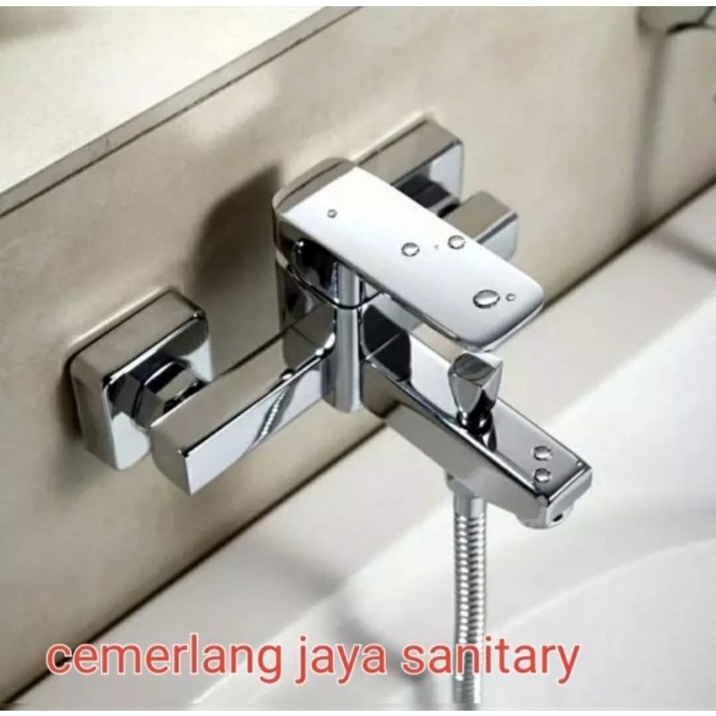 Jual Kran Bathtub Kotak Minimalis Panas Dingin Full Kuningan | Shopee ...