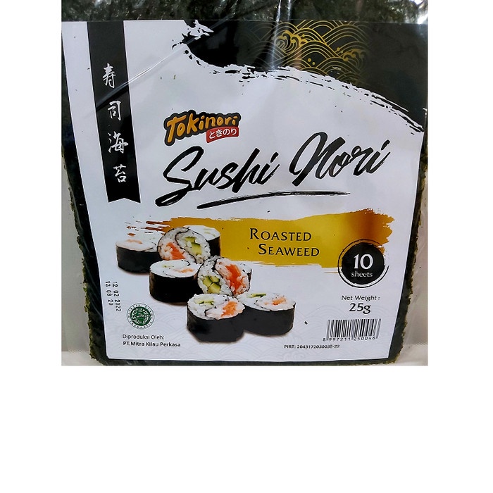 Jual NORI TOKINORI SUSHI NORI 10/50 lbr ROASTED SEAWEED RUMPUT LAUT ...