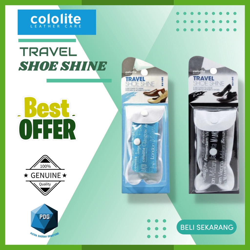 Jual COLOLITE TRAVEL SHOE SHINE Semir Sepatu Kulit Hitam Netral Kilap ...