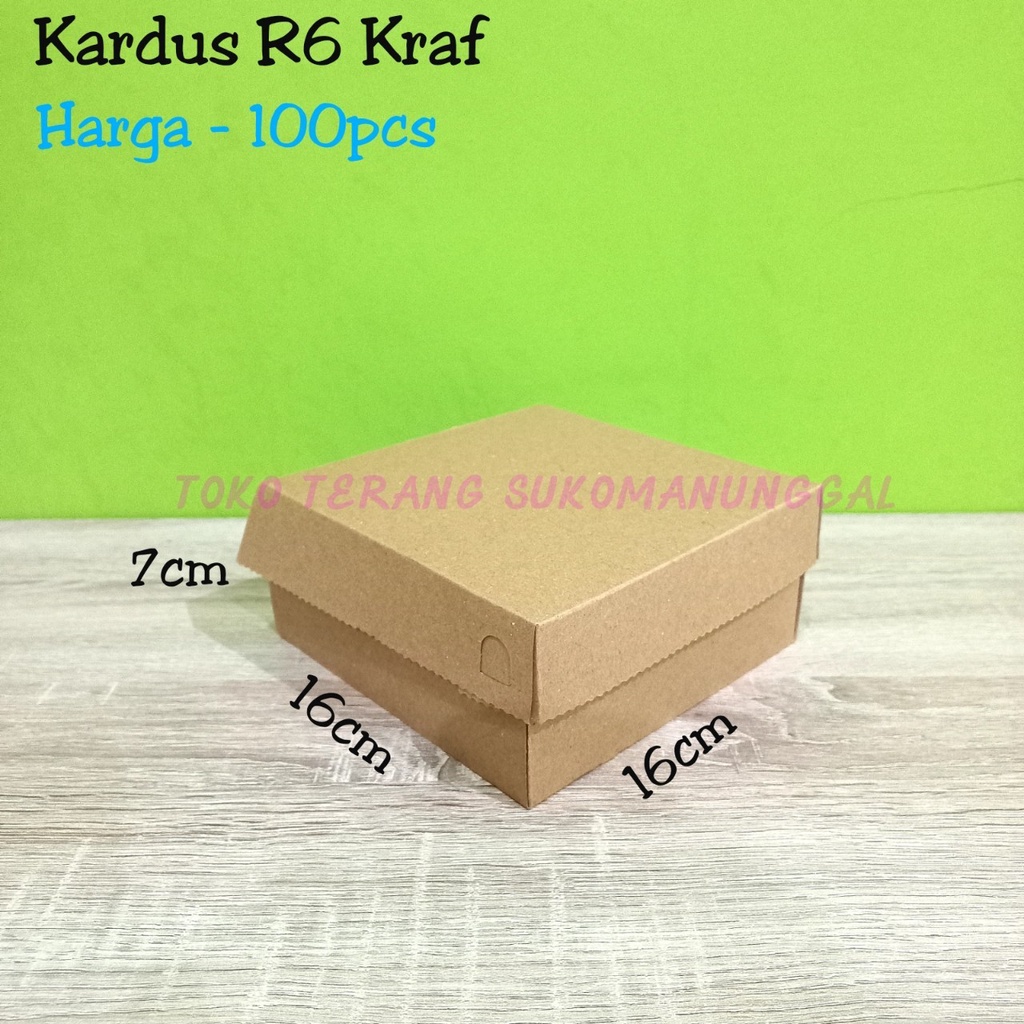 Jual Kardus coklat R6 kraf 16cm x 16cm x 7cm 310gsm kardus jajan kue ...