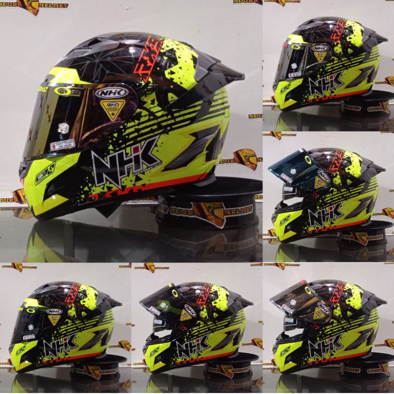 Jual Helm full face NHK RX9 motip terbaru toxic blcak yellow original ...