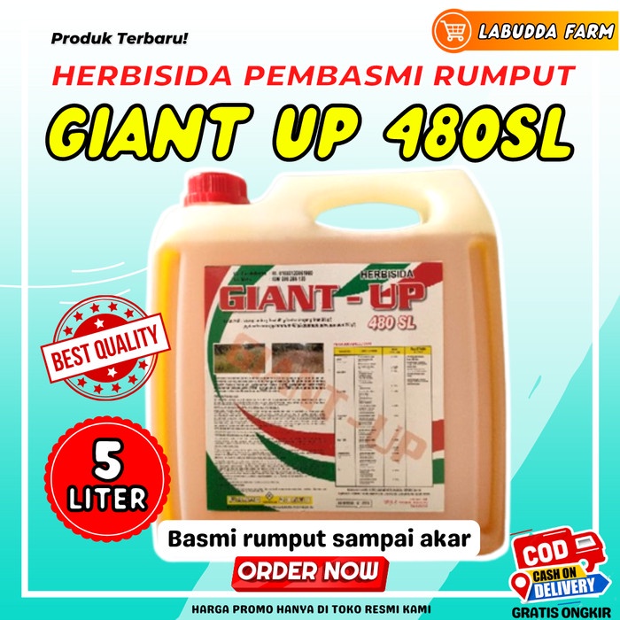 Jual Giant up 480 SL 5 Liter Herbisida Sistemik Glifosat 480SL Tumpas ...