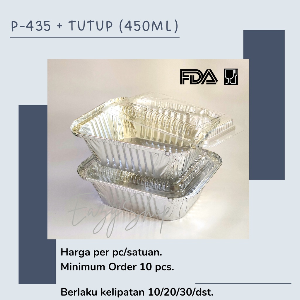 Jual Aluminium Foil Tray 450ml (P-435) Loyang Sphagetti | Shopee Indonesia