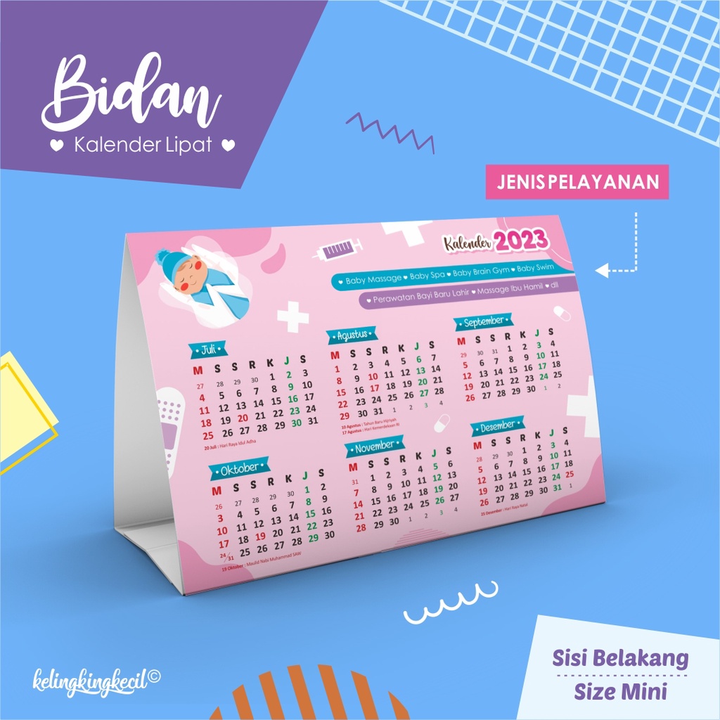 Jual KALENDER LIPAT MINI 2025 , TEMA BIDAN | Shopee Indonesia
