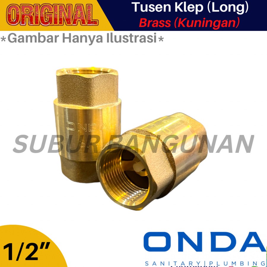Jual Tusen Klep 1/2" Onda Kuningan - Spring Lift Check Valve 1/2 Inch ...