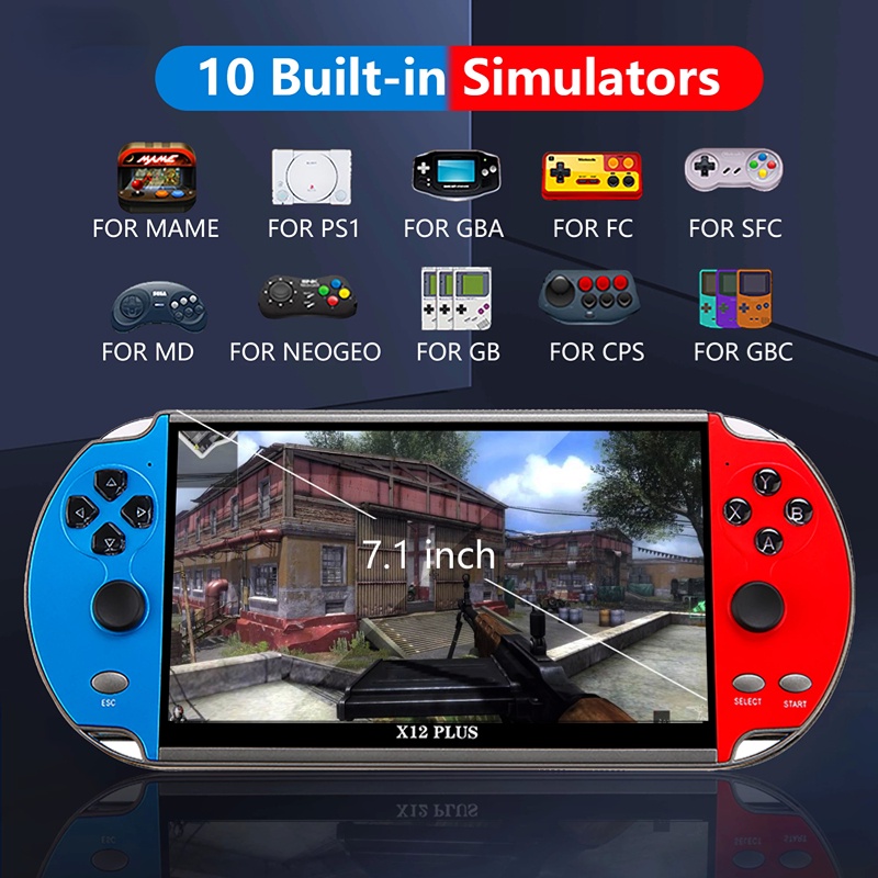 Jual X12 Plus 7 " Game Retro Built-In 10000 + Game Layar 16G Dengan ...
